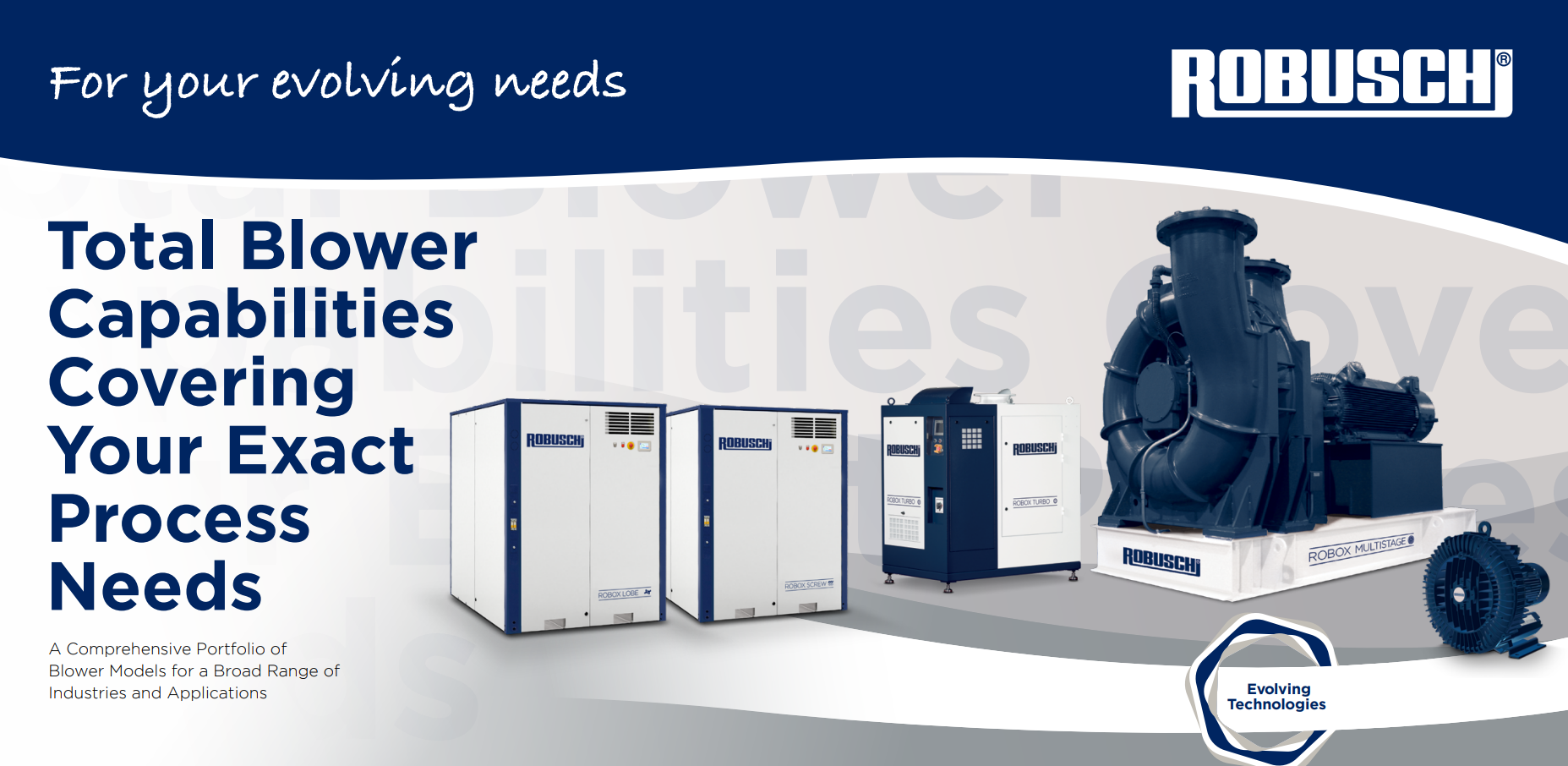 Gamma completa di soffianti per soddisfare le vostre esigenze specifiche