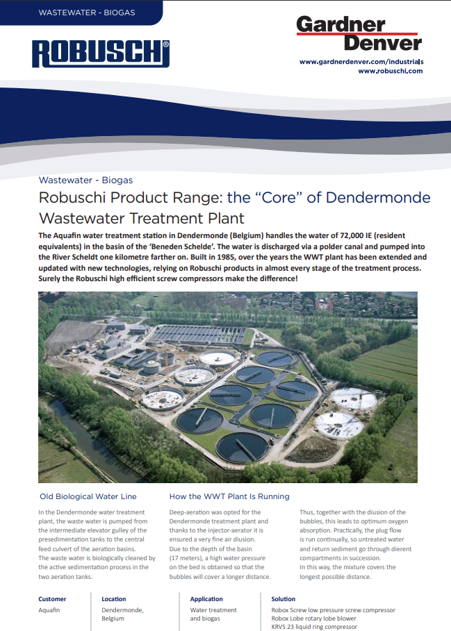 Robuschi en el centro de la planta WWT de Dendermonde
