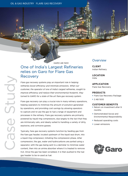 Flare Gas Recovery | Advanced Flare Gas Recovery Systems | Garo